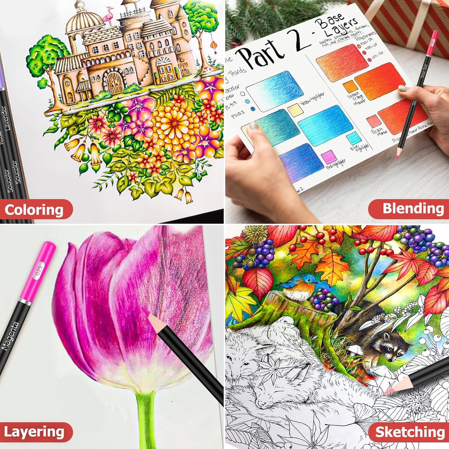 Soucolor 72-Color Colored Pencils for Adult Coloring Books, Back to ...